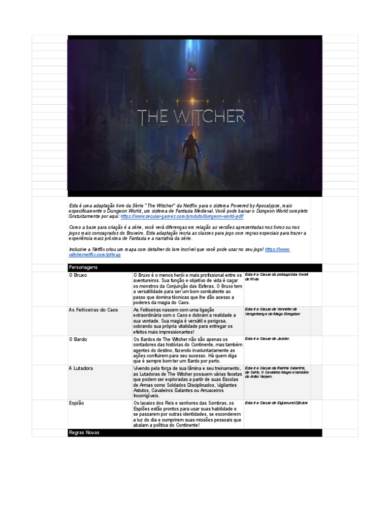 The Witcher PBTA | PDF | Teoria do Caos | Tempo