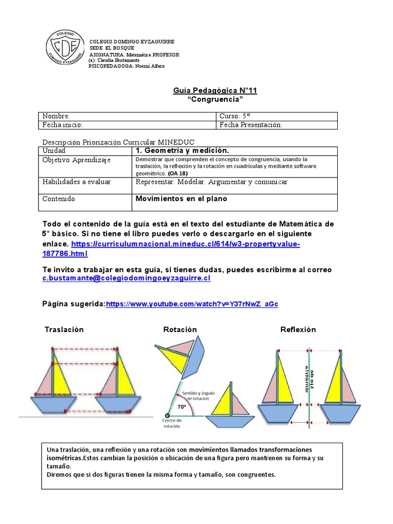 Transformaciones Isométricas en Geometría | PDF | Rotación | Geometria ...