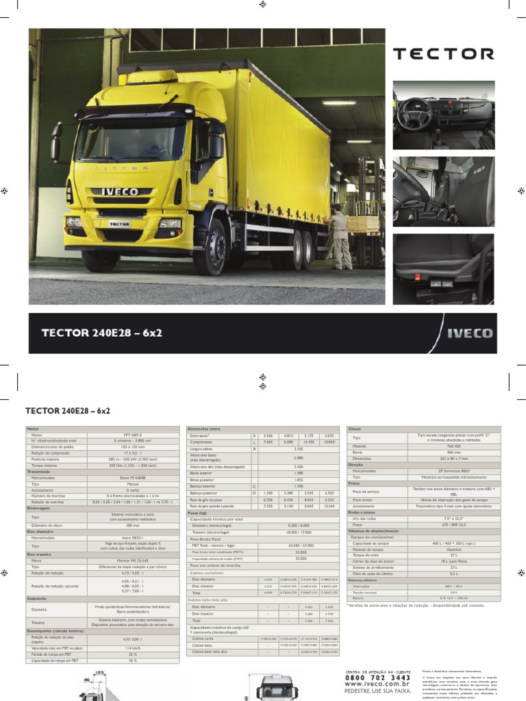 Iveco Tector 240E28 | PDF | Eixo | Veículos terrestres