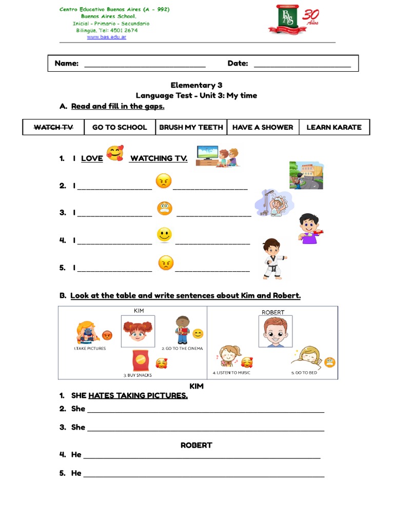 Language Test-Unit 3 | PDF