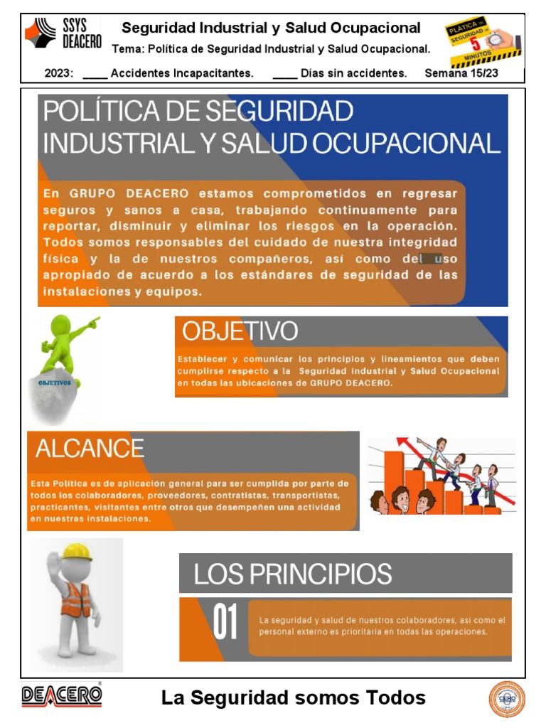 15 Plática de Seguridad - Política de Seguridad Industrial y Salud Ocupacional | PDF