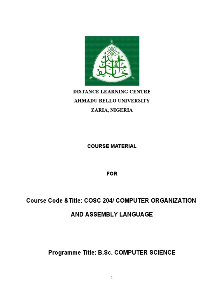 Cosc 204 | PDF | Subtraction | Input/Output