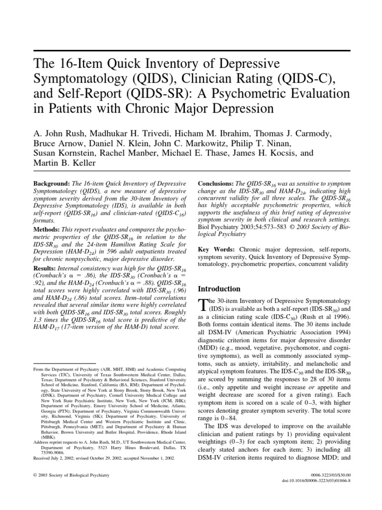 Depression Scale Evaluation | PDF | Mood Disorders | Major Depressive ...