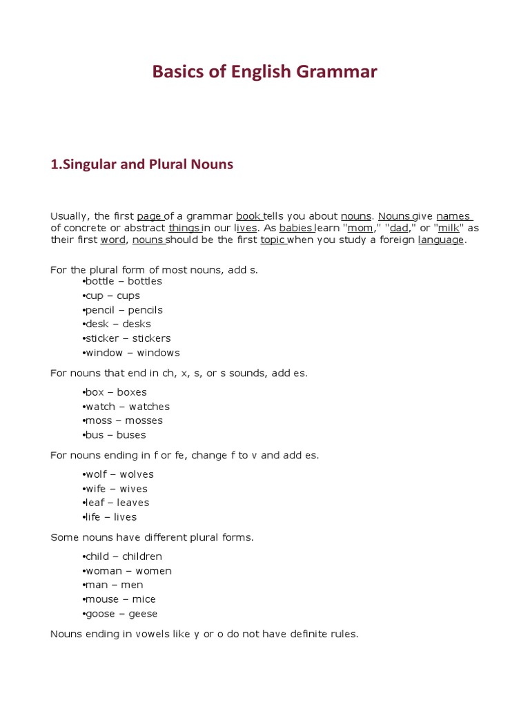 Basics of English Grammer | PDF | Pronoun | Languages