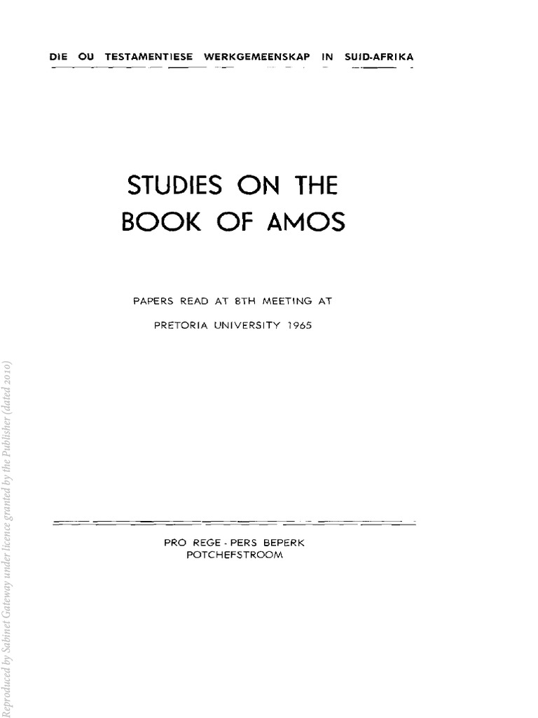 Gluck, J. Three Notes On The Book of Amos | PDF | Hebrew Language ...