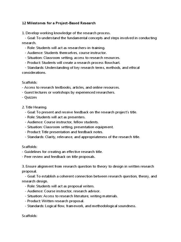 12 Milestones For A Project-Based Research | PDF | Data Analysis ...