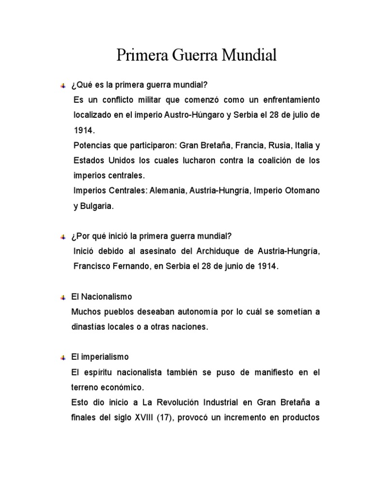 Primera Guerra Mundial | PDF | Primera Guerra Mundial | Austria Hungría