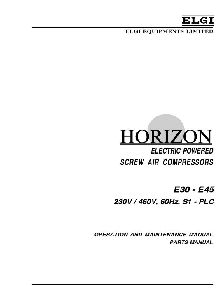 E30-E45 S1 60Hz OMM and Parts | PDF | Valve | Machines