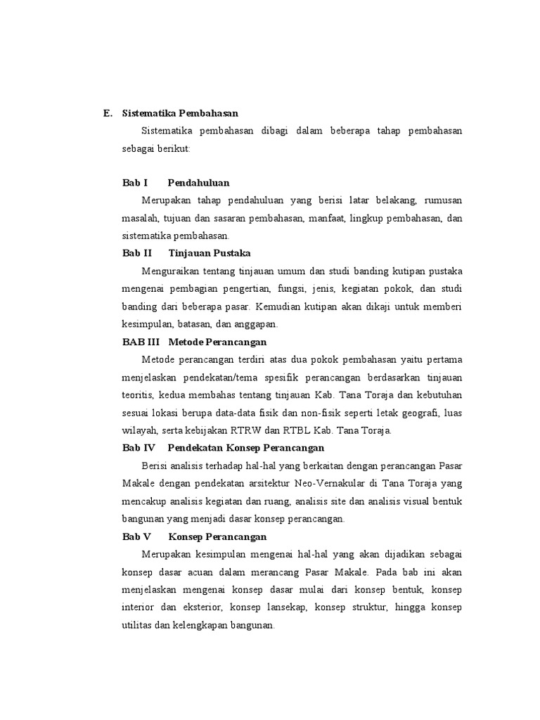 Sistematika Pembahasan | PDF