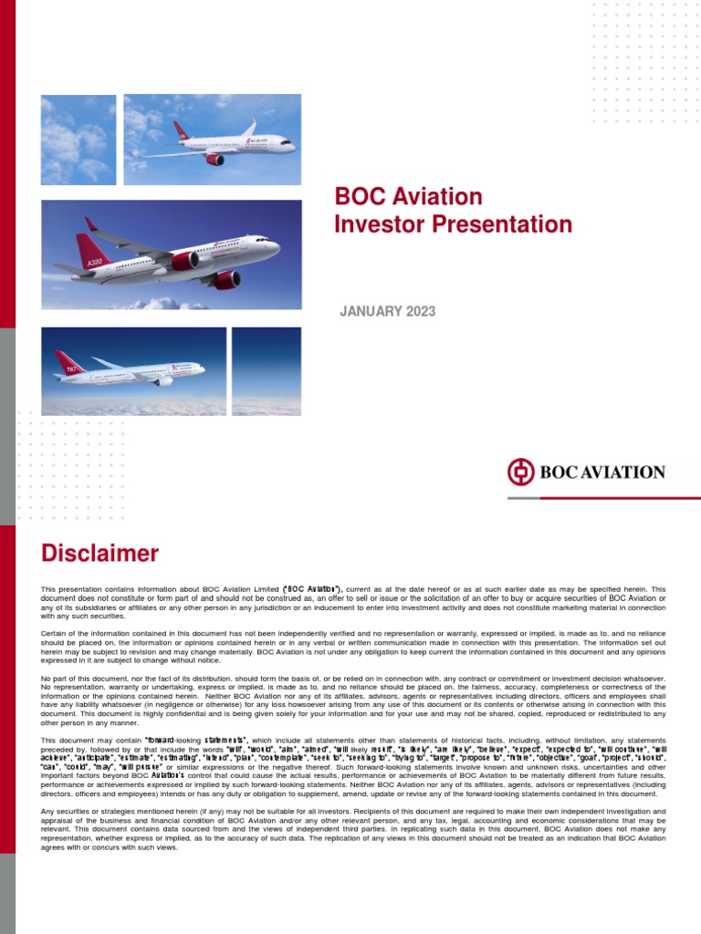 BOC Aviation Investor Overview | PDF | Debt | Bonds (Finance)