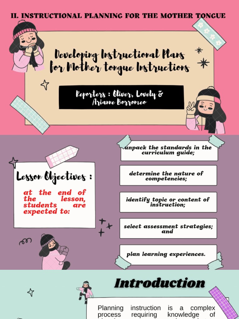 Developing Instructional Plans For Mother Tongue (Report) | PDF Developing Instructional Plans For Mother Tongue (Report) | PDF