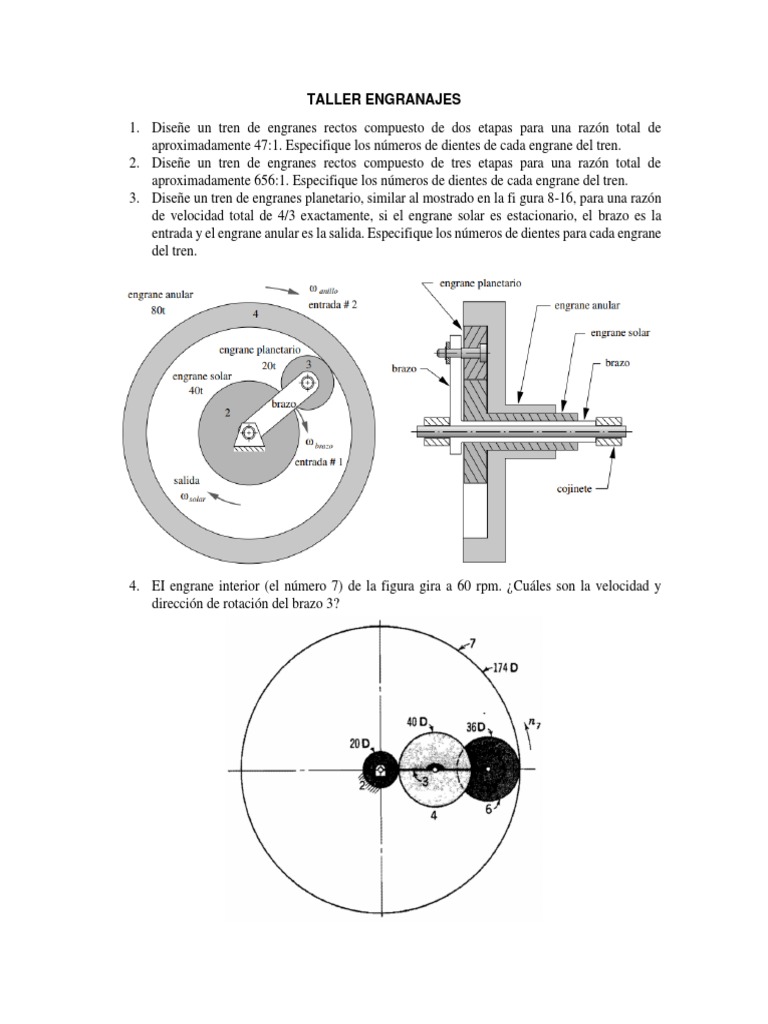 Taller 4 - Engranajes Rector y Trenes de Engranajes | PDF