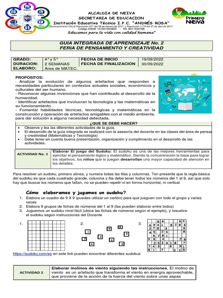 GUIA DE APRENDIZAJE - Area MATEC-Grados 4 Y5 - 2022 | PDF | Evaluación | Aprendizaje