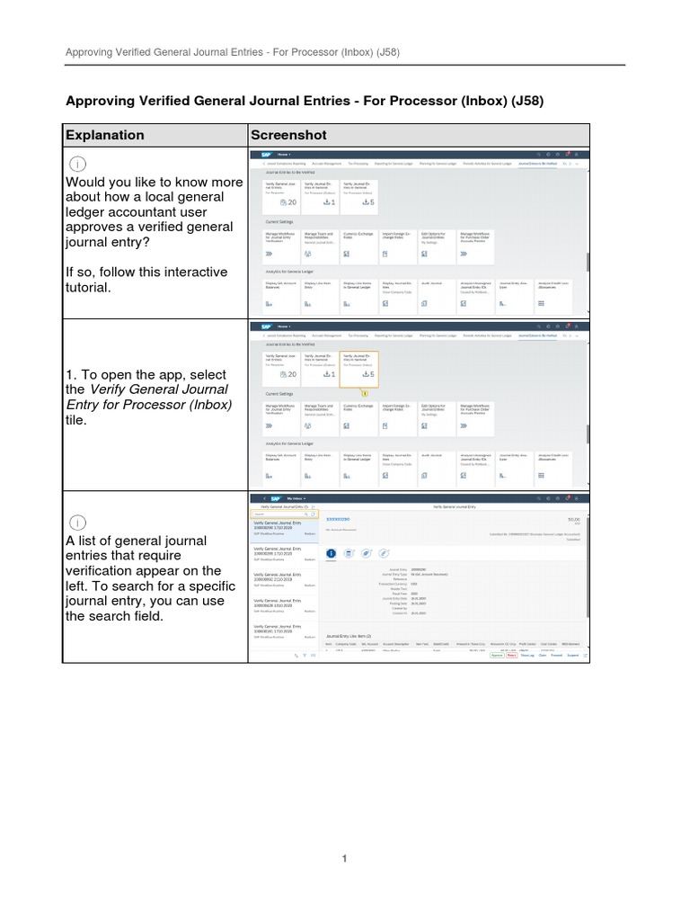Approving General Journal Entries in J58 | PDF | Computer Science ...