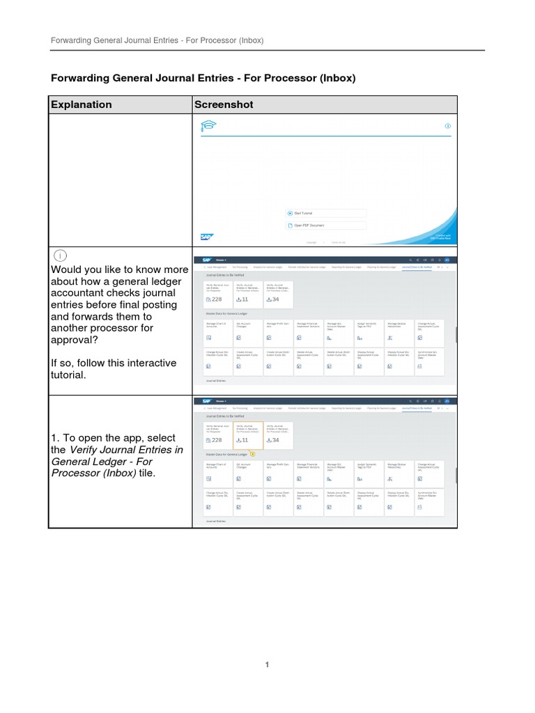 Forwarding General Journal Entries - For Processor (Inbox) | PDF
