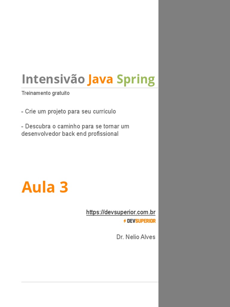 04 Intensivao Java Spring | PDF | Postgre SQL | Transferência de estado ...