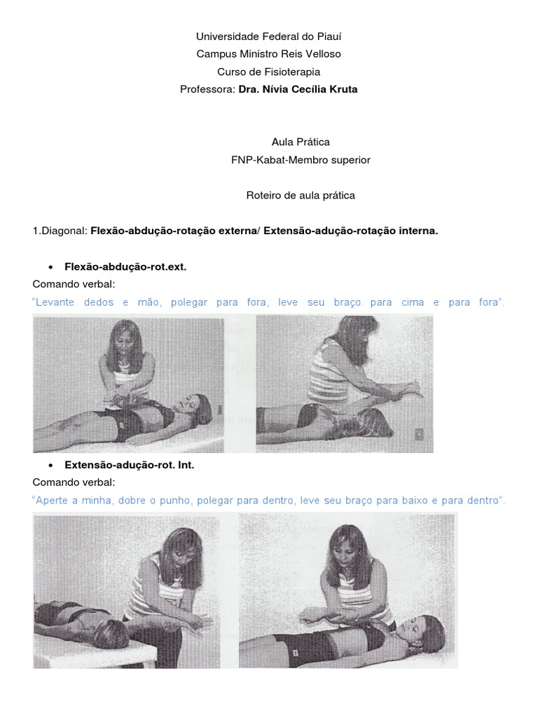 Roteiro Kabat MMSS | PDF | Mão | Sistema Locomotor
