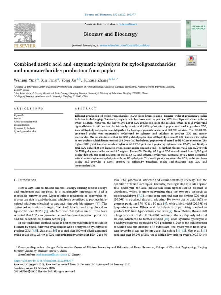 Combined Acetic Acid And Enzymatic Hydrolysis For Xylooligosaccharides