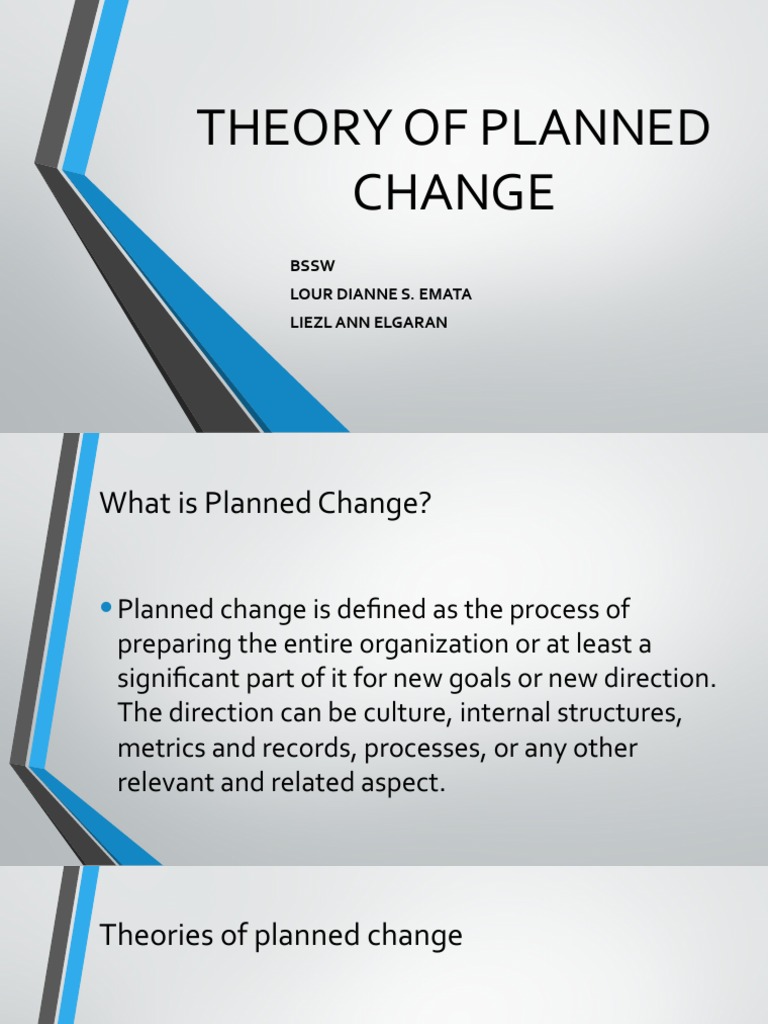 Theory of Planned Change | PDF | Action Research | Goal