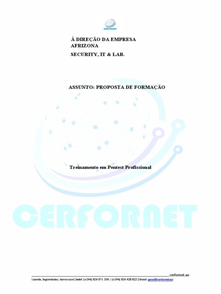Carta Proposta Cerfornet - Afrizona | PDF
