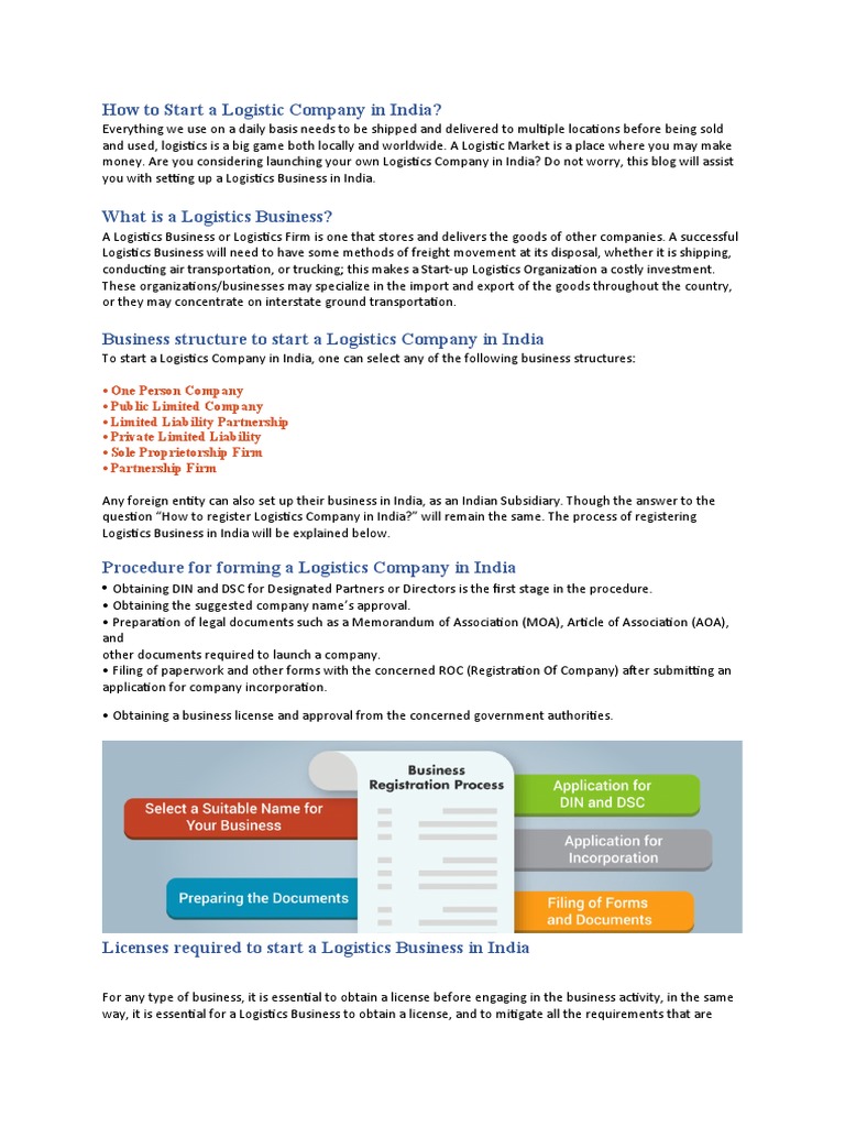 Starting a Logistics Company in India | PDF | Business | Logistics