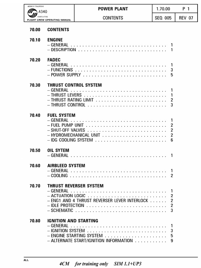 FCOM A340-Power Plant | PDF