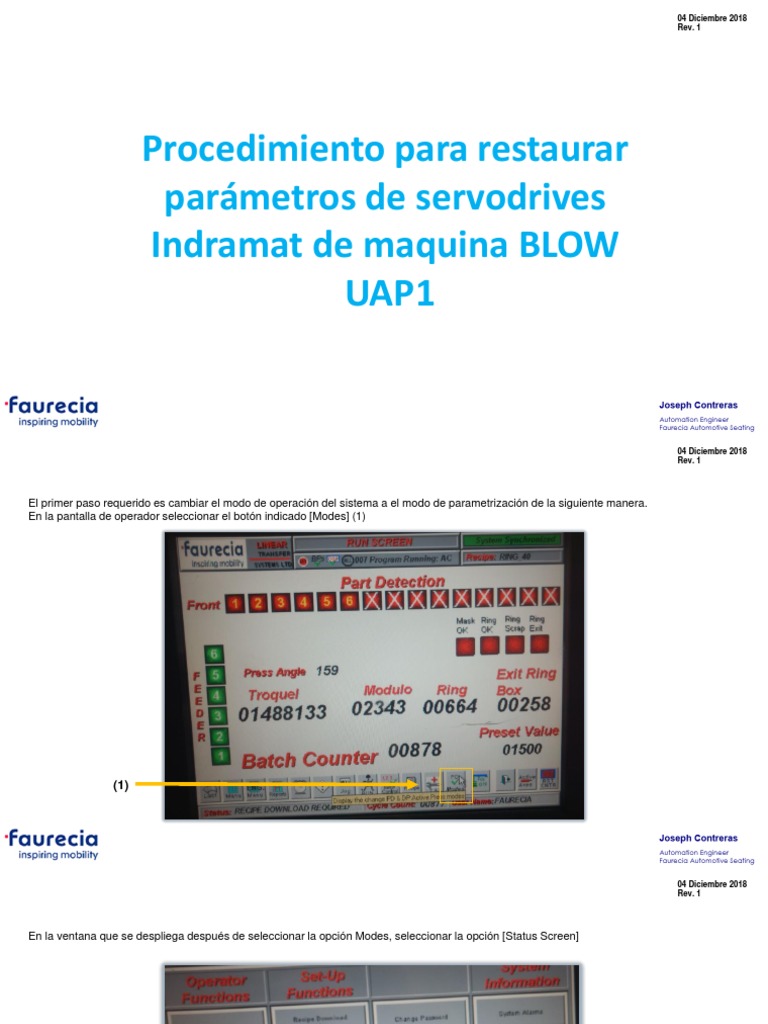 Procedimiento (Carga de Parametros) Indramat Blow | PDF | Ventana ...