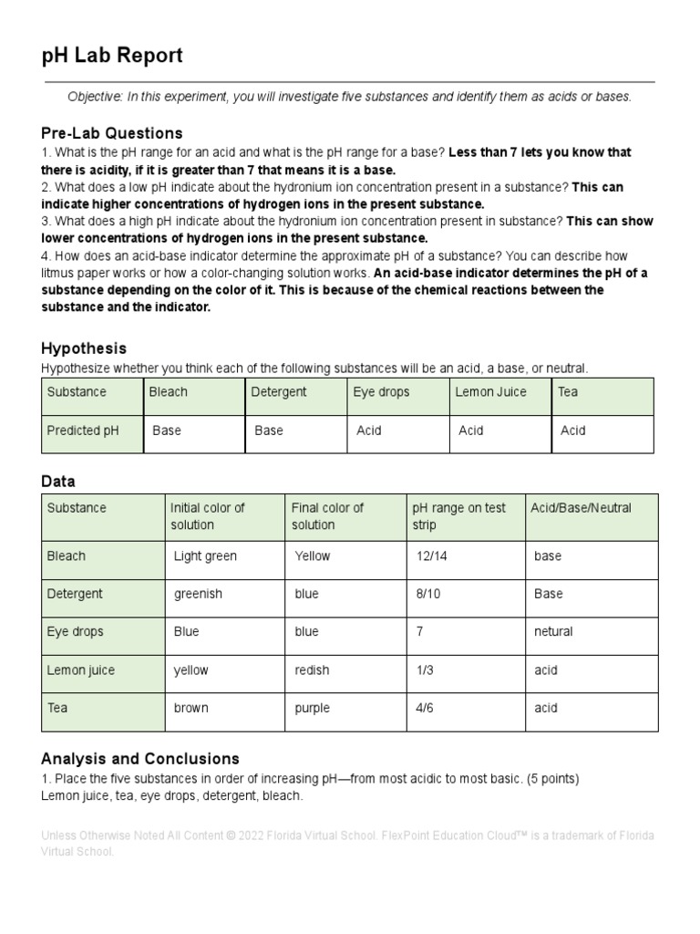 5.06 - Acids & Bases Lab | PDF | Acid | Ph