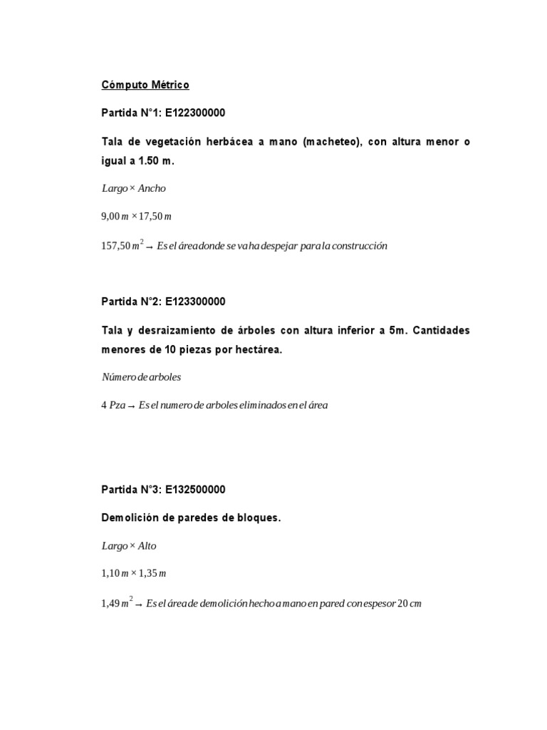 Computos Metricos | PDF | edificio | Albañilería