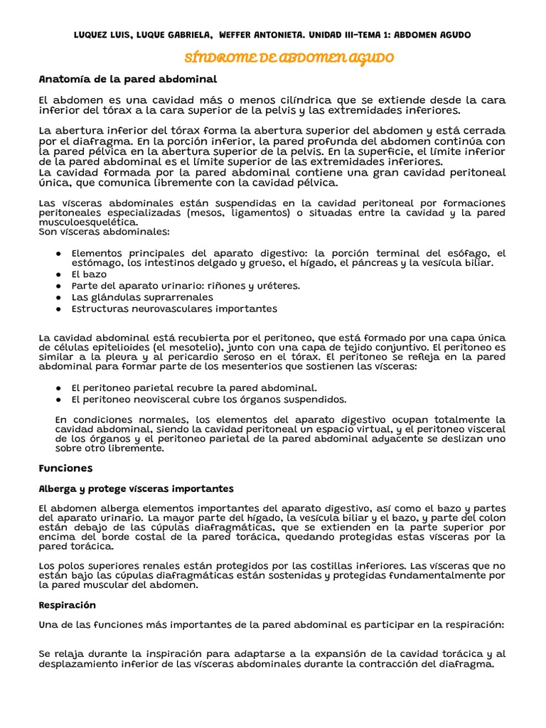 Síndrome de Abdomen Agudo | PDF | Abdomen | Medicina