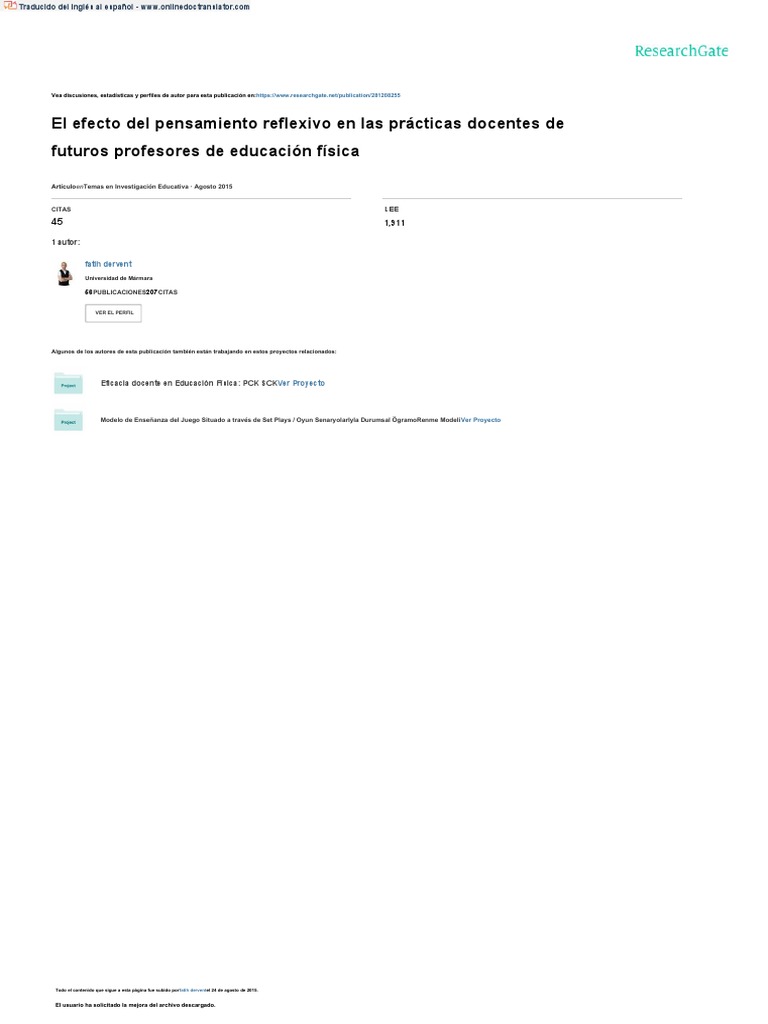 The Effect of Reflective Thinking On The Teaching Practices of Preservice Physical Education ...