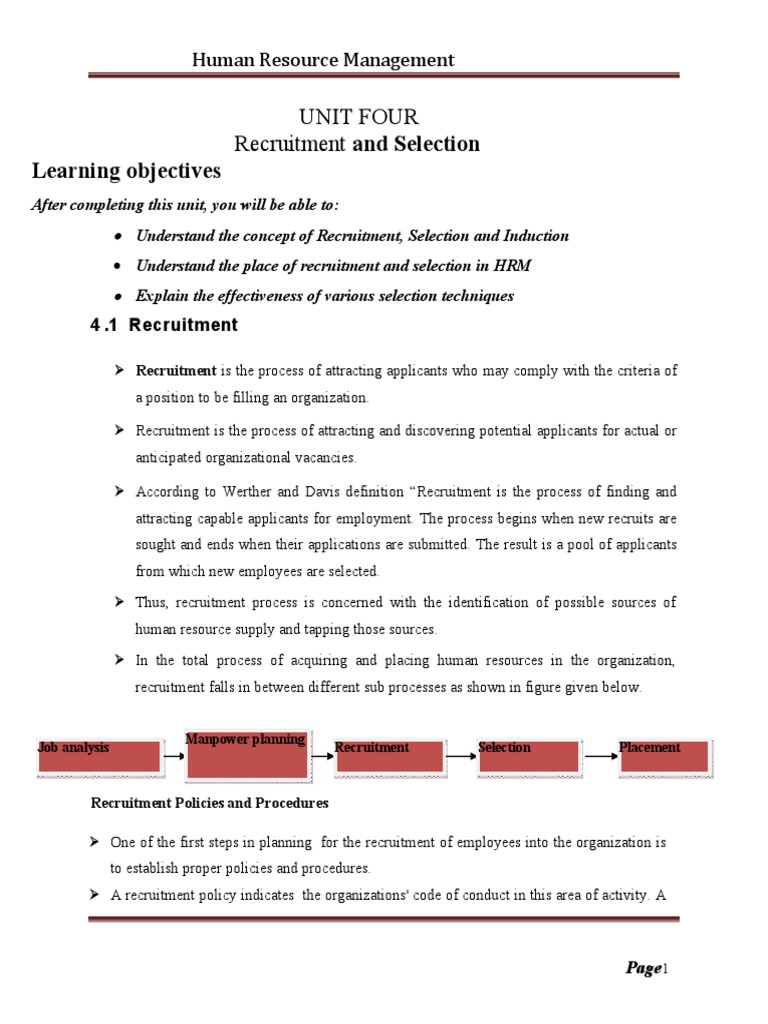 HRM Chapter 4 Lecture Note | PDF | Recruitment | Employment