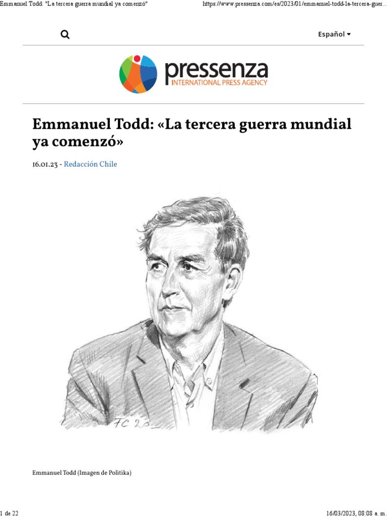 Emmanuel Todd: La Tercera Guerra Mundial | PDF | Política mundial | Rusia