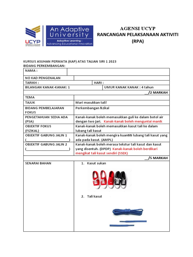 2023 Template RPA UCYP | PDF