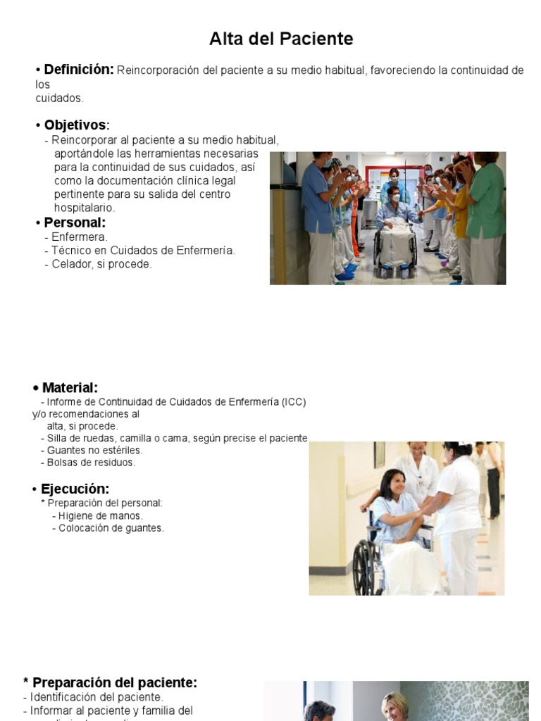 Alta del Paciente: Proceso y Recomendaciones | PDF