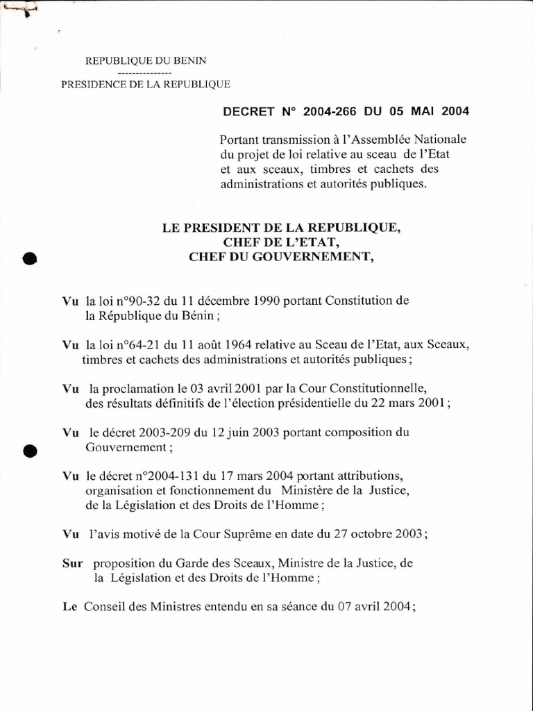 Decret 2004 266 | Descargar gratis PDF | Loi | Gouvernement