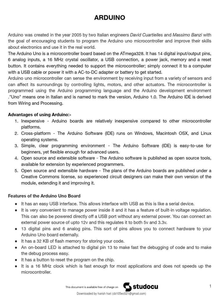 Unit3 Classnotes Pdf Arduino Computer Engineering