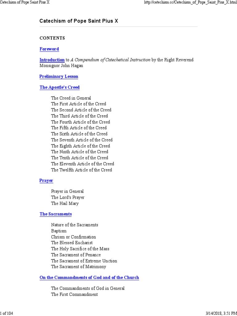 Catechism of Pope Saint Pius X | PDF | God The Father | Jesus