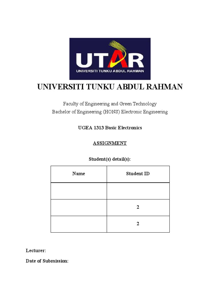 Electronic Engineering Assignment Overview | PDF | Science & Mathematics | Technology & Engineering