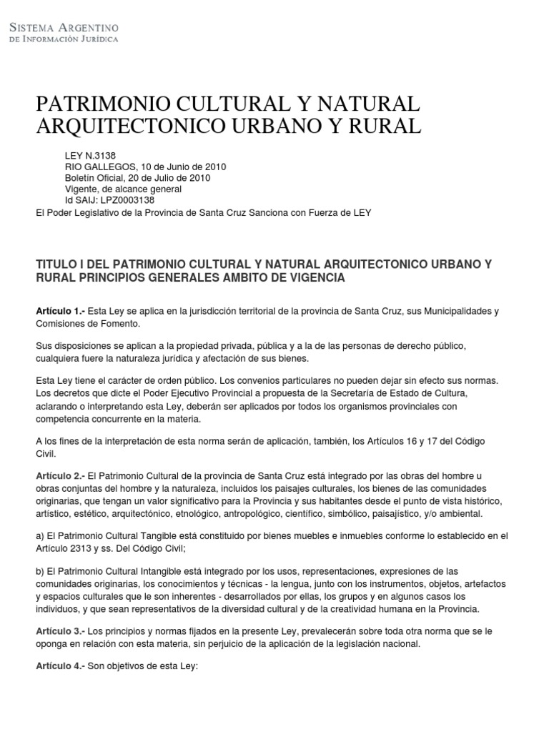 Patrimonio Cultural y Natural Arquitectonico Urbano y Rural | PDF | Patrimonio cultural | Bienes ...