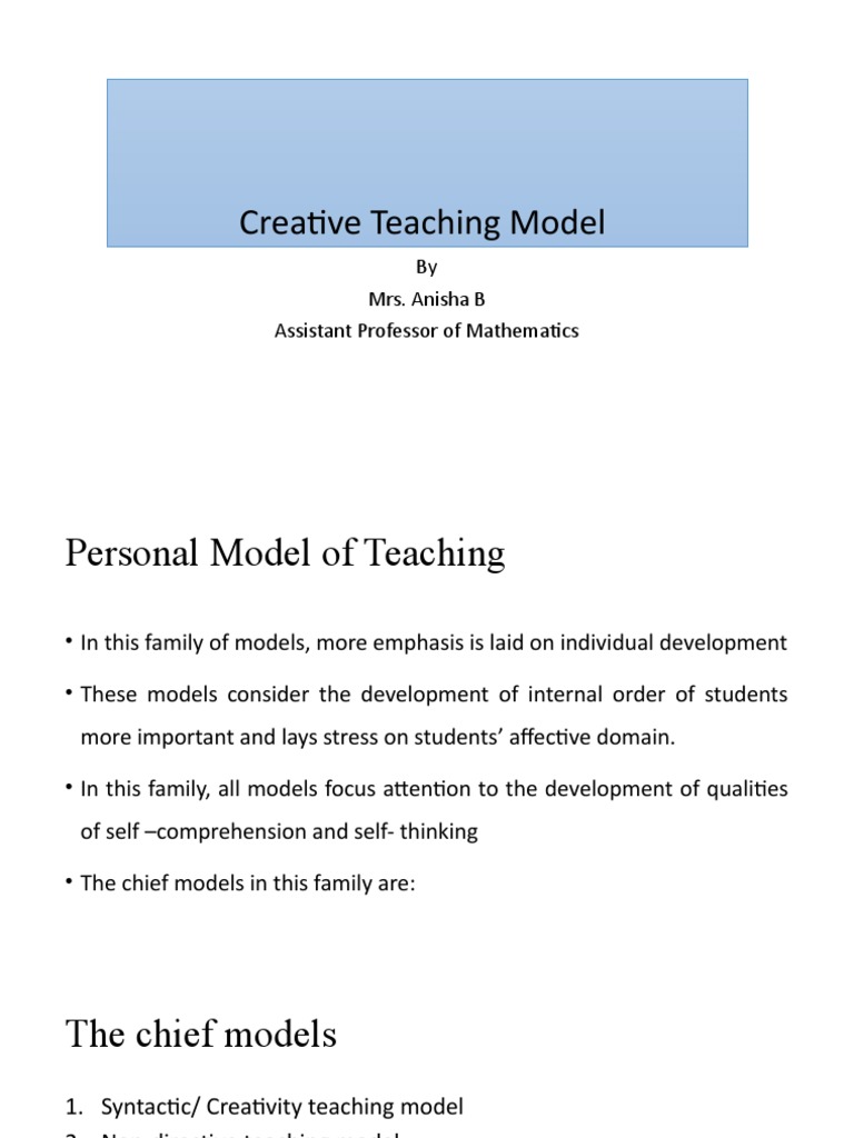 8.creative Teaching Model - William J J Gordon | PDF | Teachers | Syntax