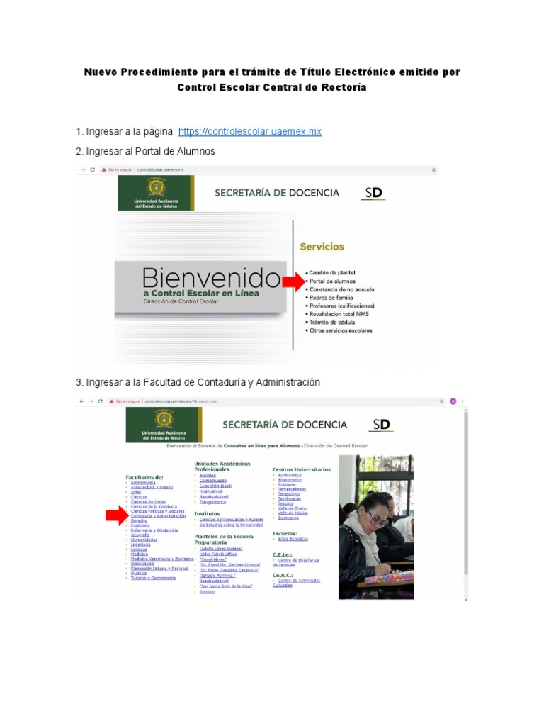 Procedimiento para el trámite de Título Electrónico | PDF