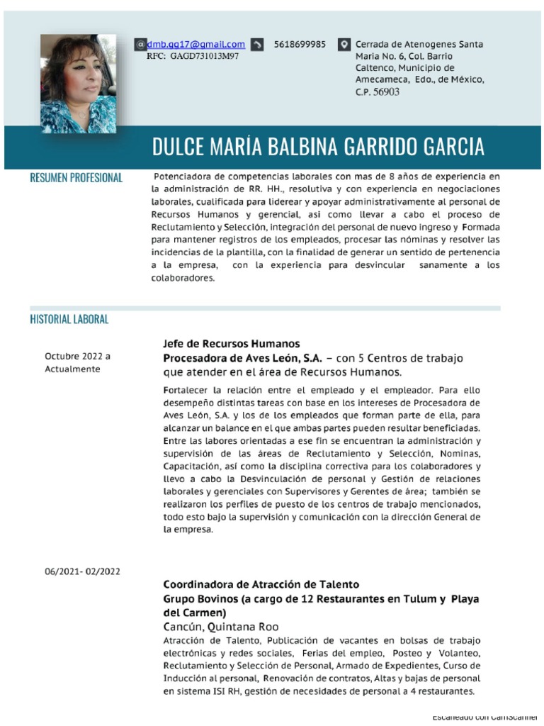 CV Dulce Ma. Garrido Garcia JUNIO 2023 | PDF