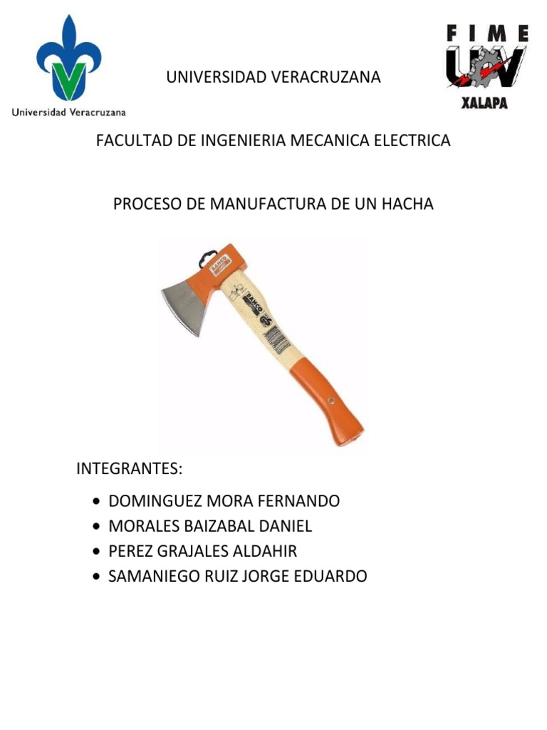 Proceso de Manufactura Hacha | Descargar gratis PDF | Hacha
