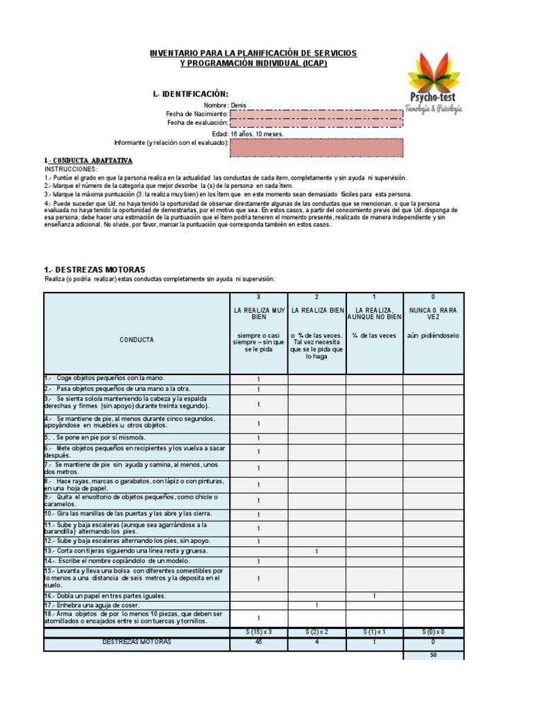 Plantilla Icap + Test V4 | PDF | Comportamiento