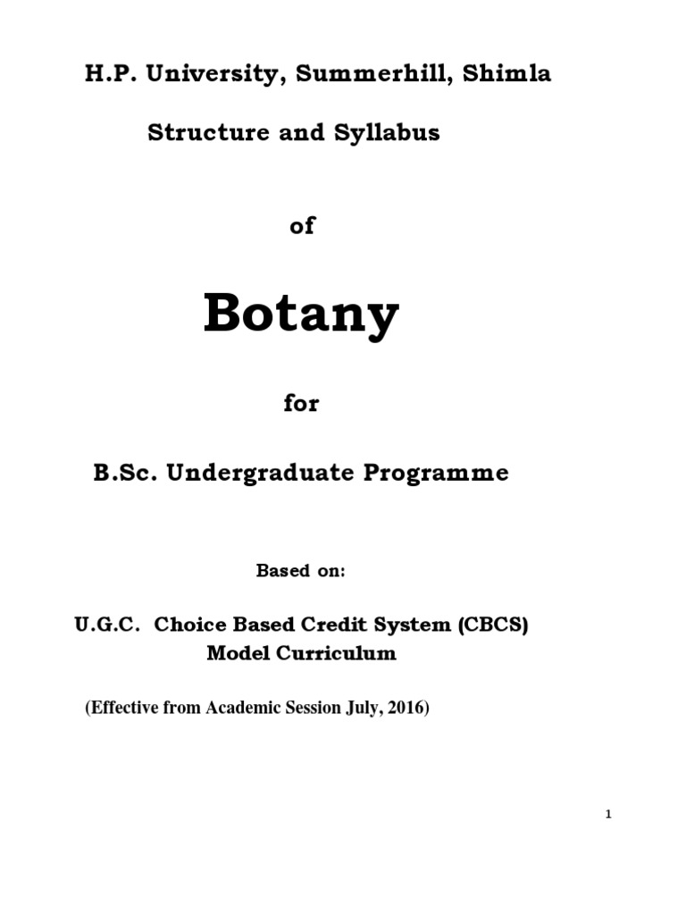596 Affd 410279 Syllabus CBCSof BSC Botany 2016173 | PDF | Course ...