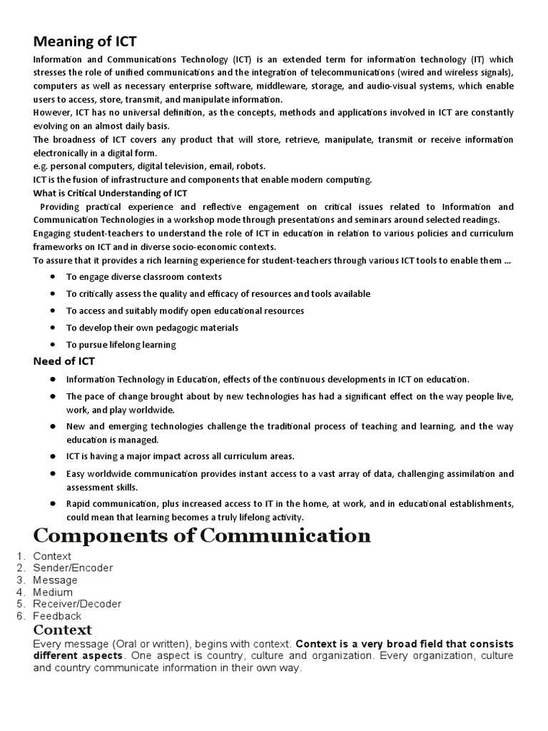 Information and Communication Technology | PDF | Image Scanner | Educational Technology