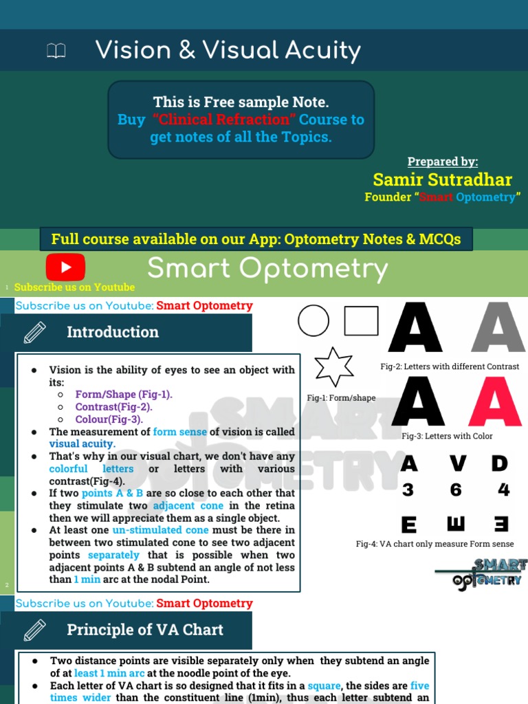 Vision & Visual Acuity (Smart Optometry) | PDF | Visual Acuity ...