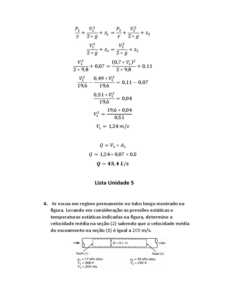 Listas Mecflu - Resolucao Parte 2 | PDF