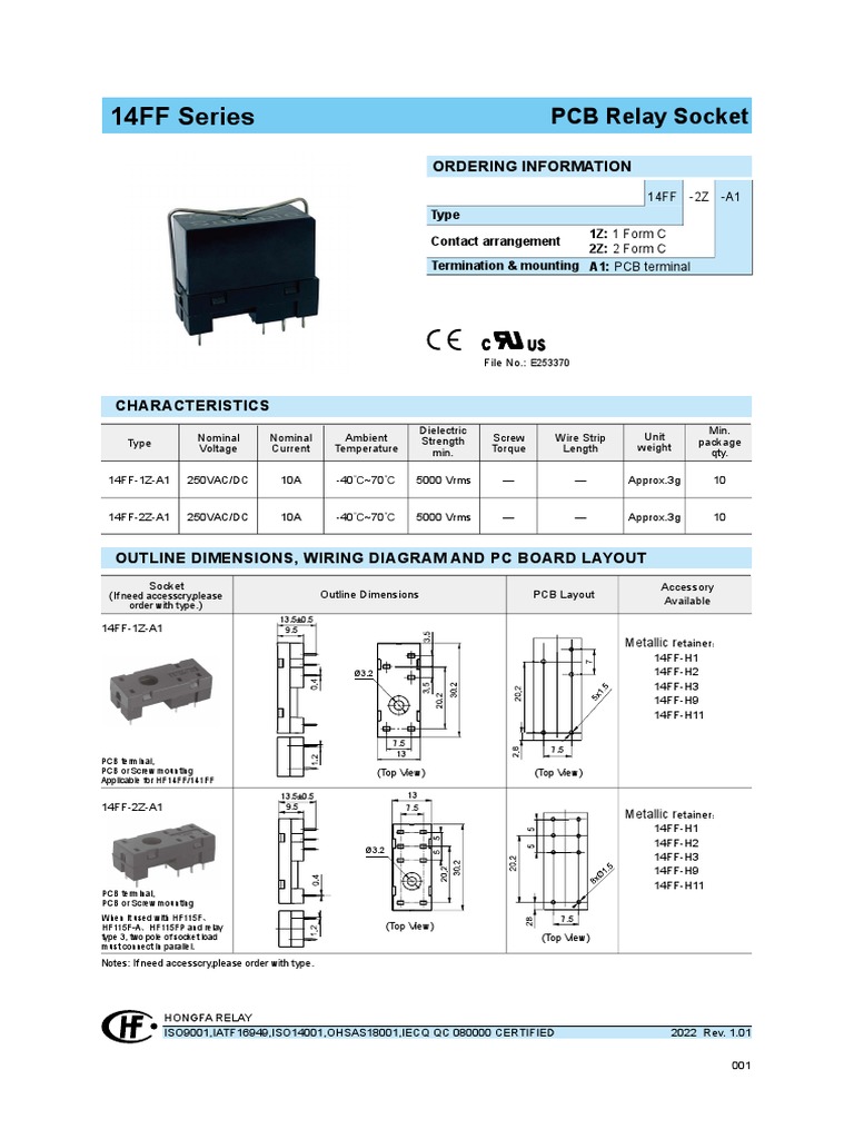 14FF Series-PCB Relay Socket - en | PDF | Printed Circuit Board ...